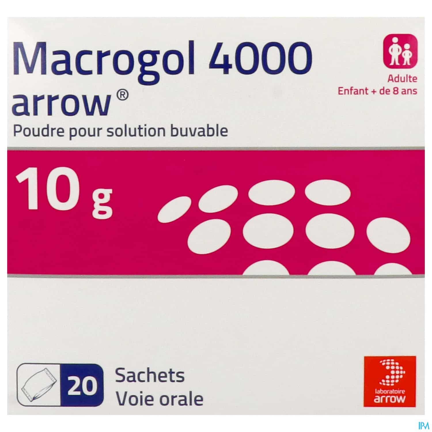MACROGOL 4 000 10G ARROW SACHET 20 • La Trousse de Marie